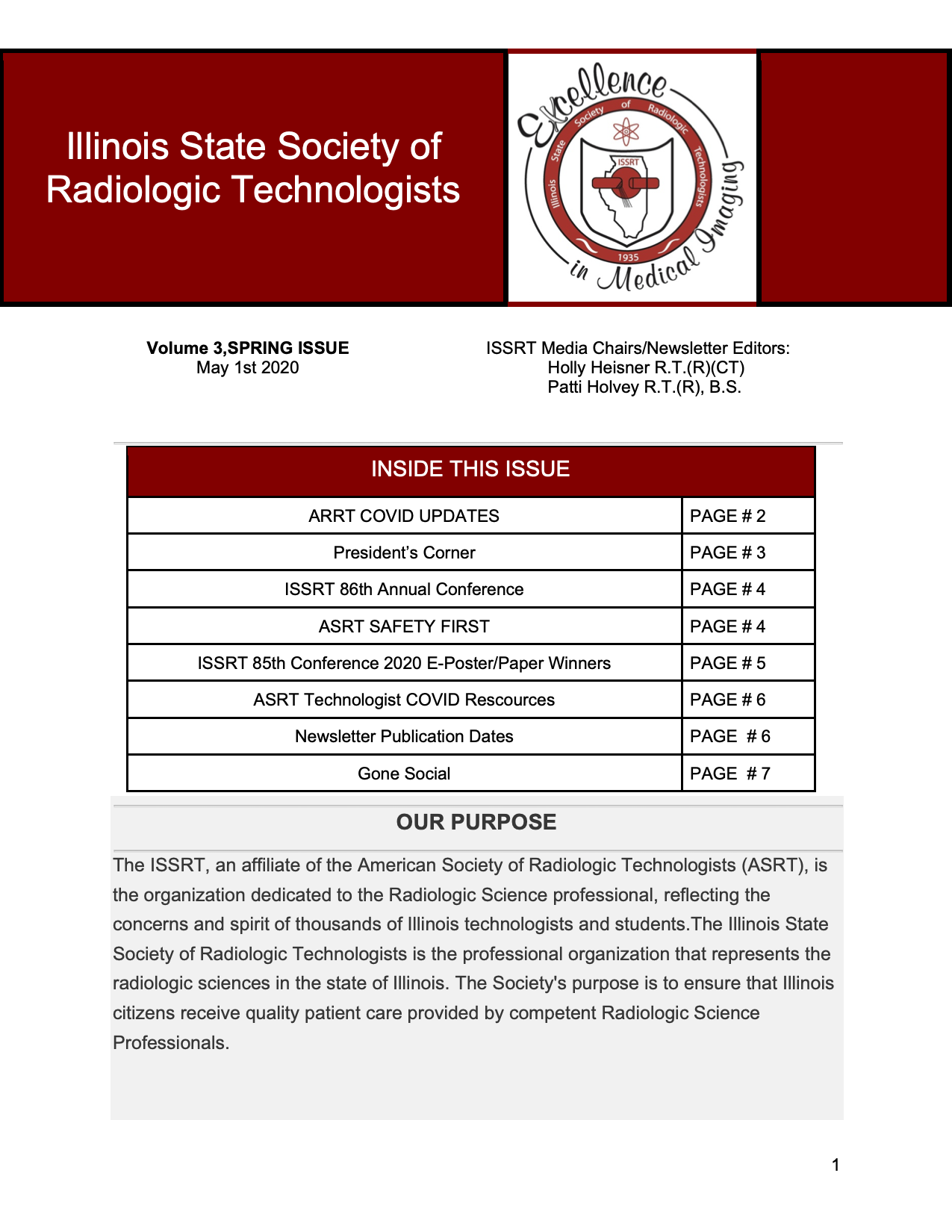 Quarterly Newsletter – Spring 2020 – Illinois State Society of ...